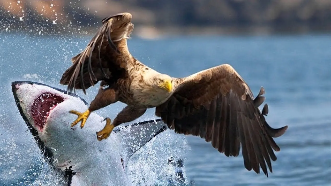 از جذابیت های حیات وحش؛ عقاب سنگدل یه ماهی شکار کرده غول جثه نمیتونه ...