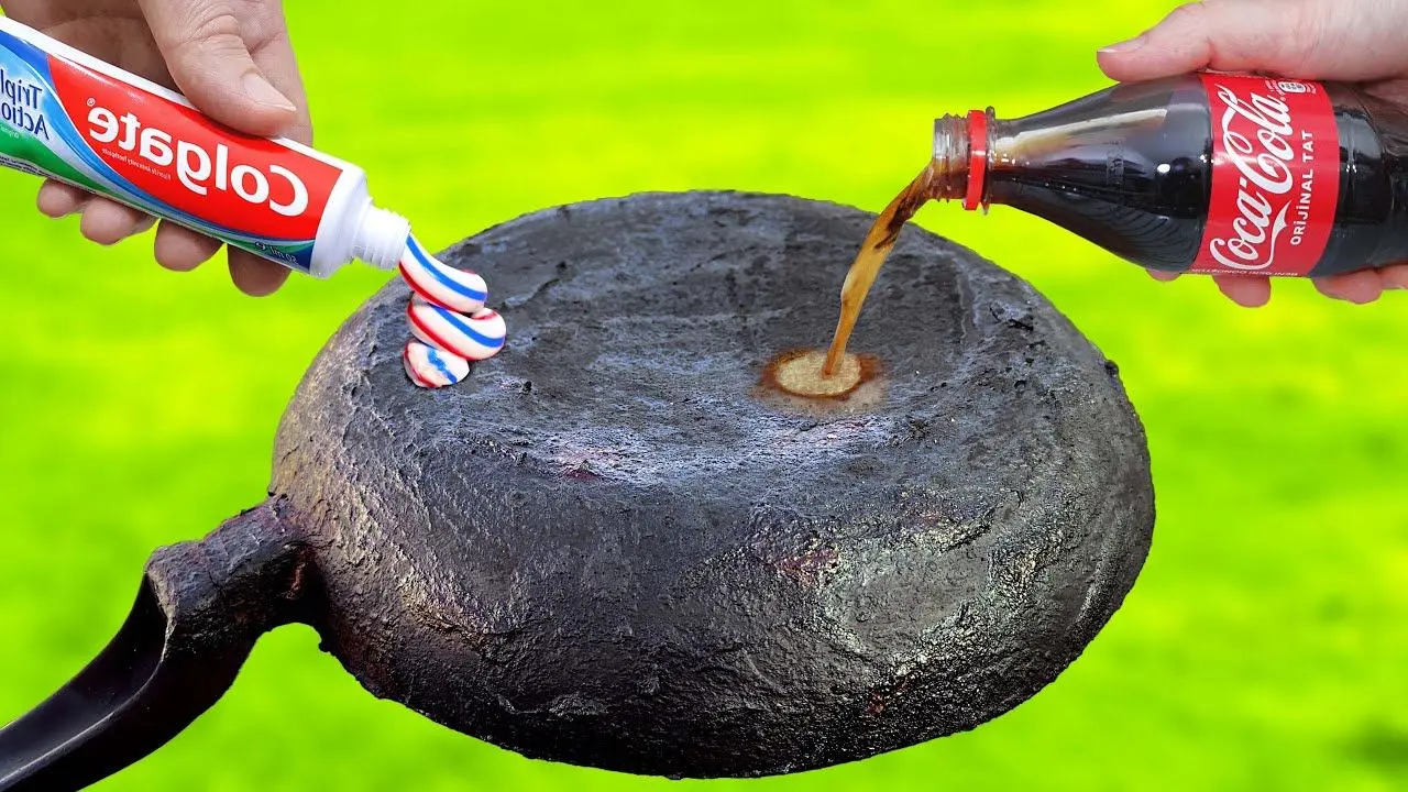 ایده های خلاقانه؛ بیخیال ماهیتابه جزغاله نشو با نوشابه و خمیردندون تمیز ...